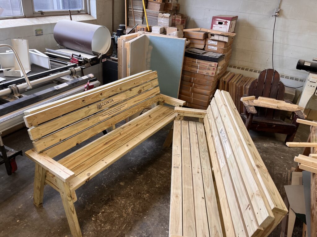 Students Build Benches Dedicated To Longtime Zonta Member - Erie 2-Chautauqua-Cattaraugus BOCES